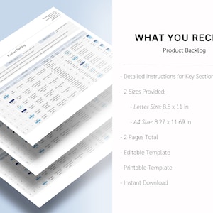 Product Backlog Template, Agile Project Template, User Story Template ...