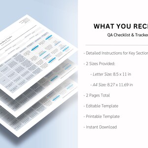 Quality Assurance Tracker, Quality Assurance Checklist, QA Tracker Template, QA Results Template ...