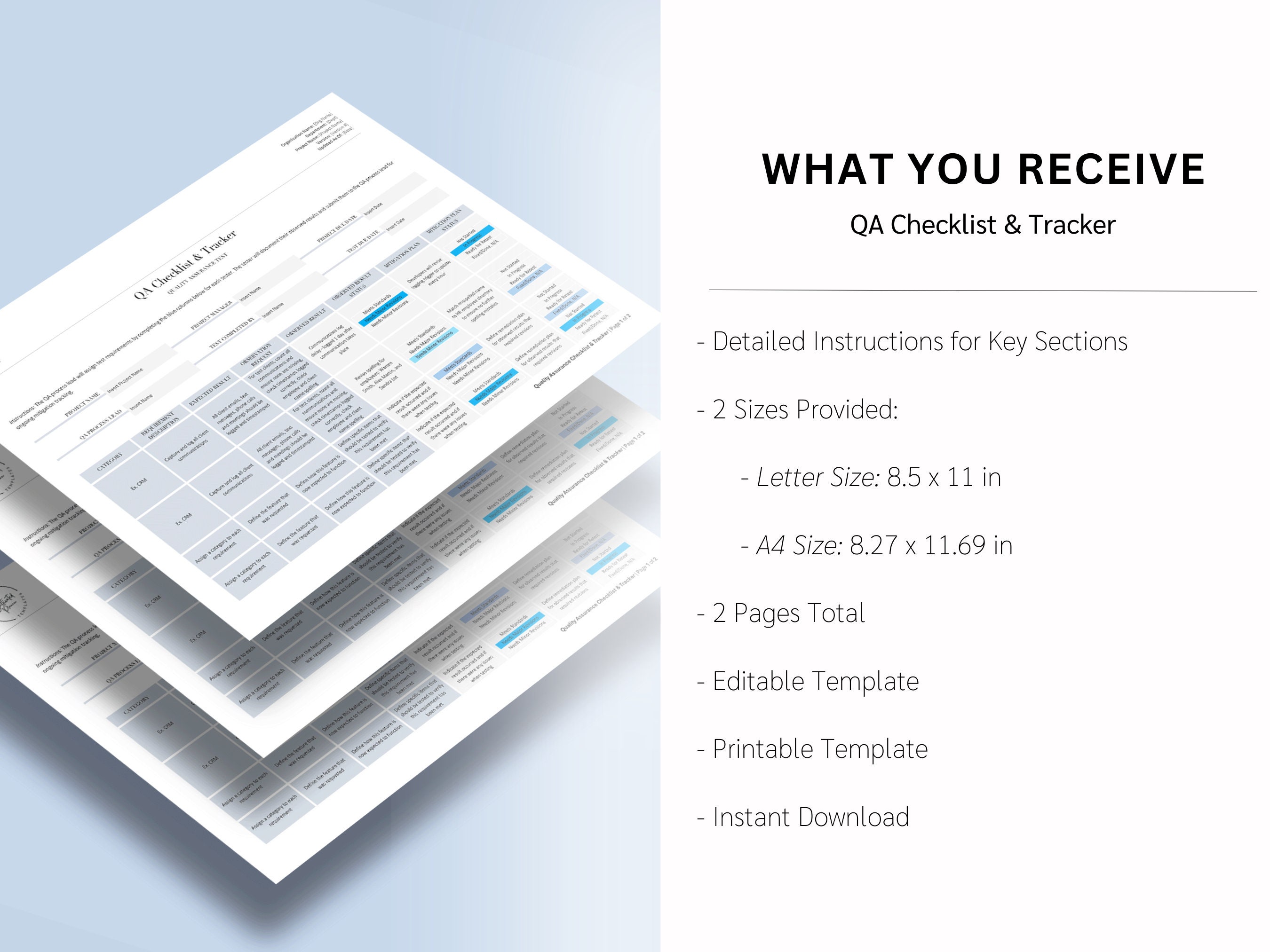 Quality Assurance Tracker, Quality Assurance Checklist, QA Tracker Template, QA Results Template ...