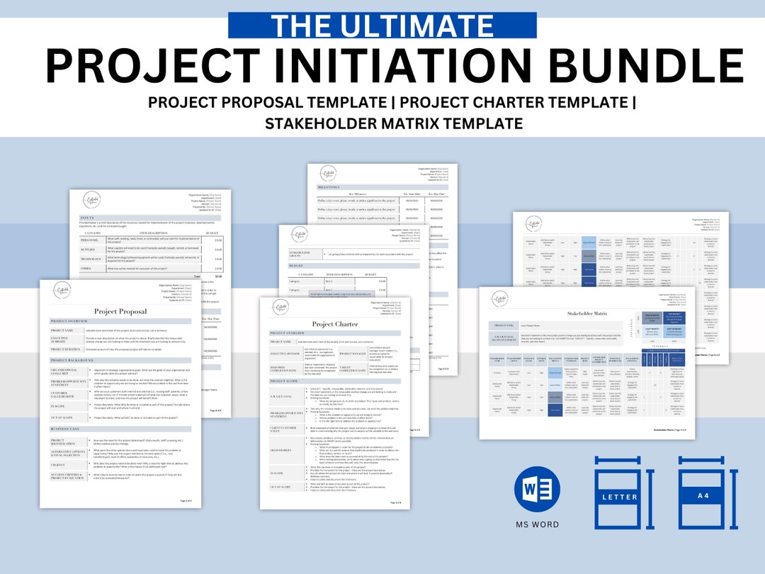 BUNDLE, Project Proposal Template | Project Charter Template ...