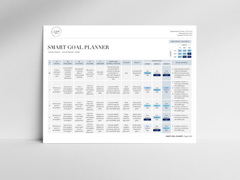 SMART Goals Planner, How to Write SMART Goals, SMART Goal Template, S.M.A.R.T. Goals, Smart ...
