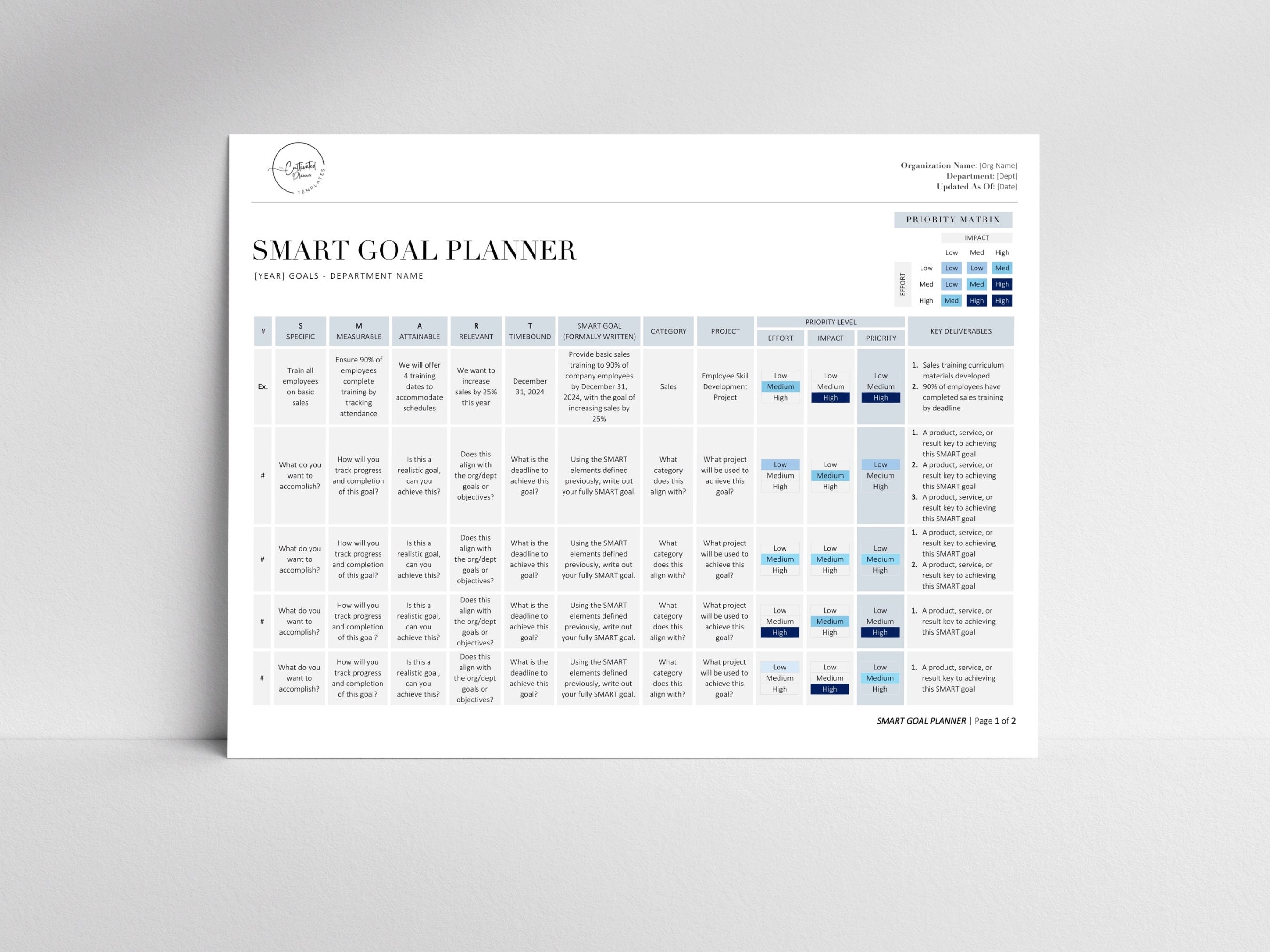 SMART Goals Planner, How to Write SMART Goals, SMART Goal Template, S.M ...