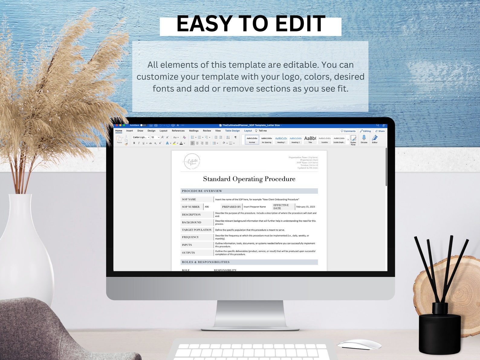 Standard Operating Procedure Template | SOP Template | MS Word ...