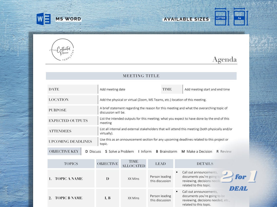 Meeting Agenda Template | Meeting Minutes Printable | Meeting Notes ...