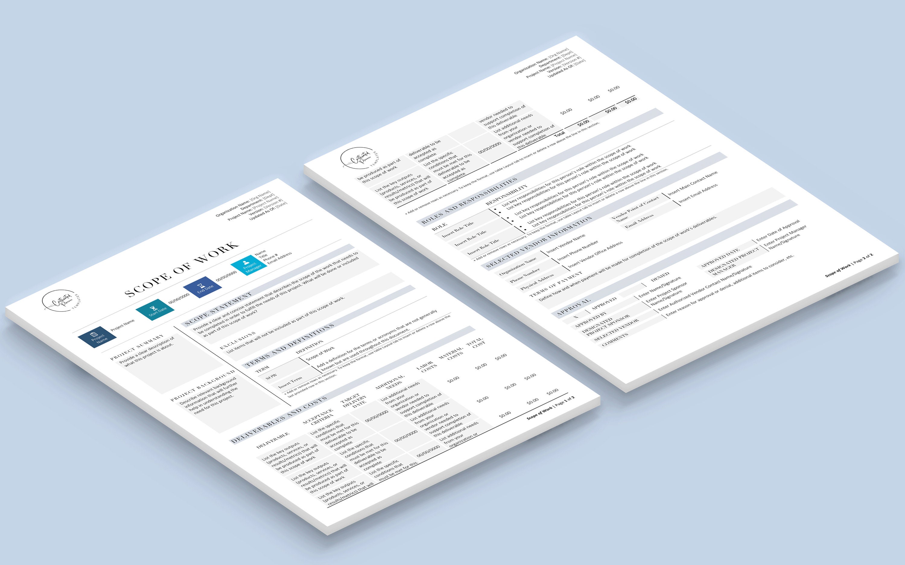 Scope of Work Template | SOW Template | Project Management | MS Word ...