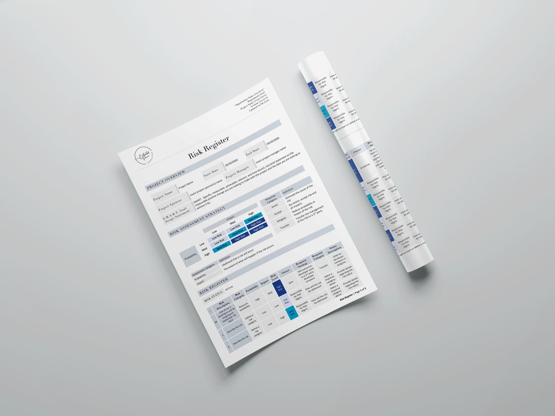 Risk Register Template | Risk Log | Project Management | Risk ...