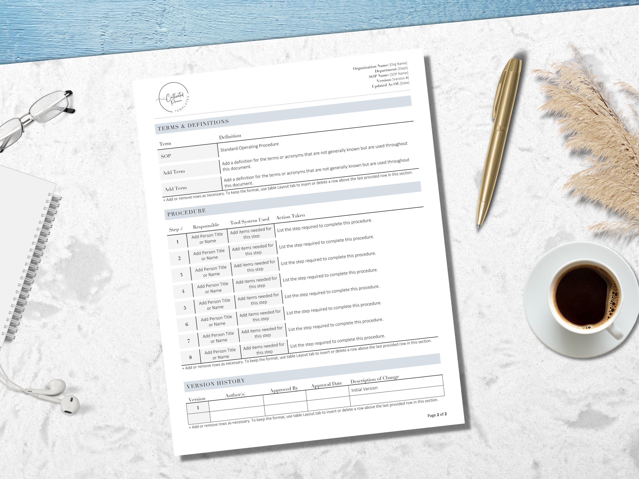 Standard Operating Procedure Template | SOP Template | MS Word ...