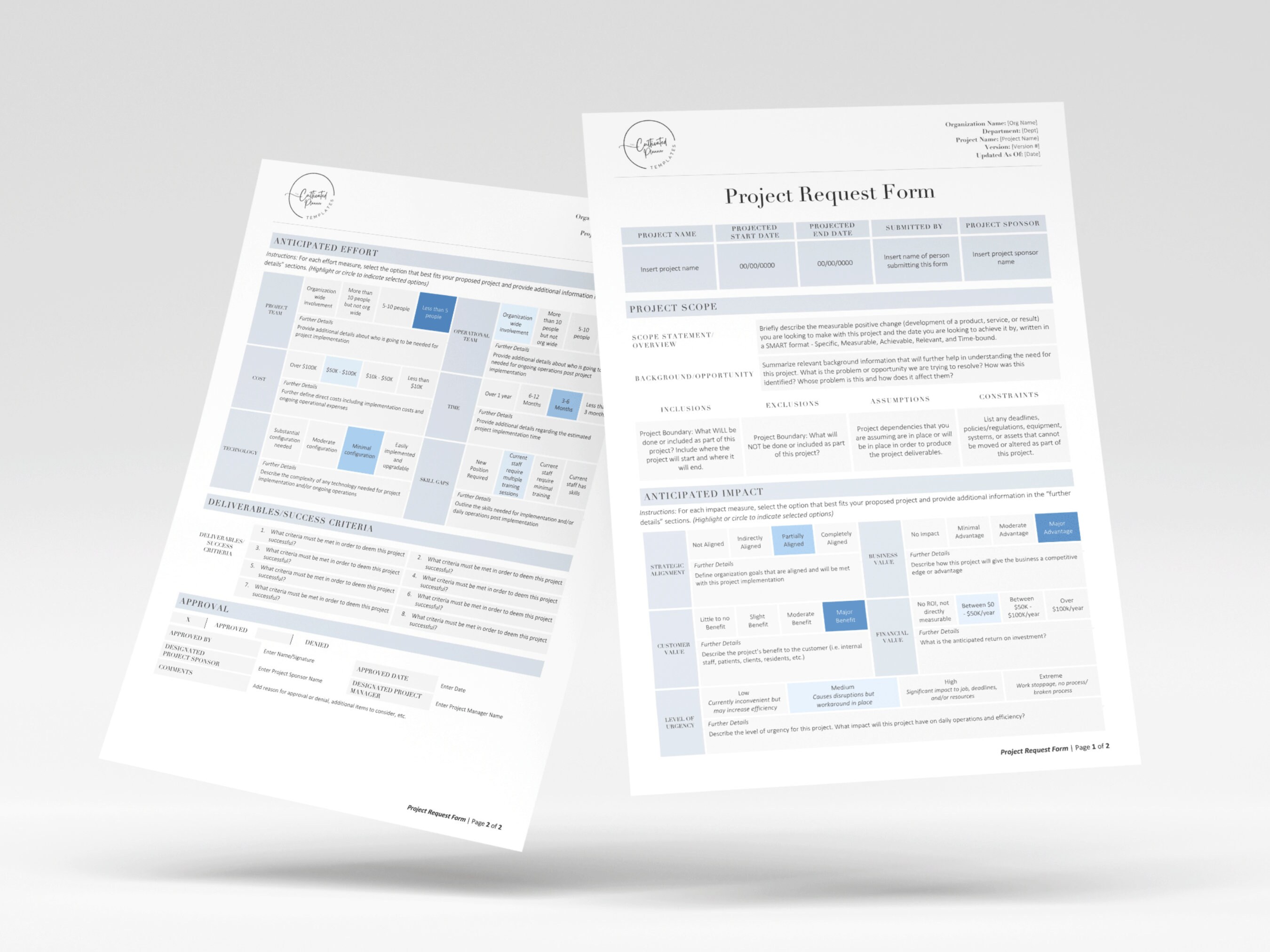 Project Request Form Template | Project Management | Simple Proposal ...
