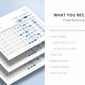 Change Request Log Template, Project Change Tracker, Project Management ...