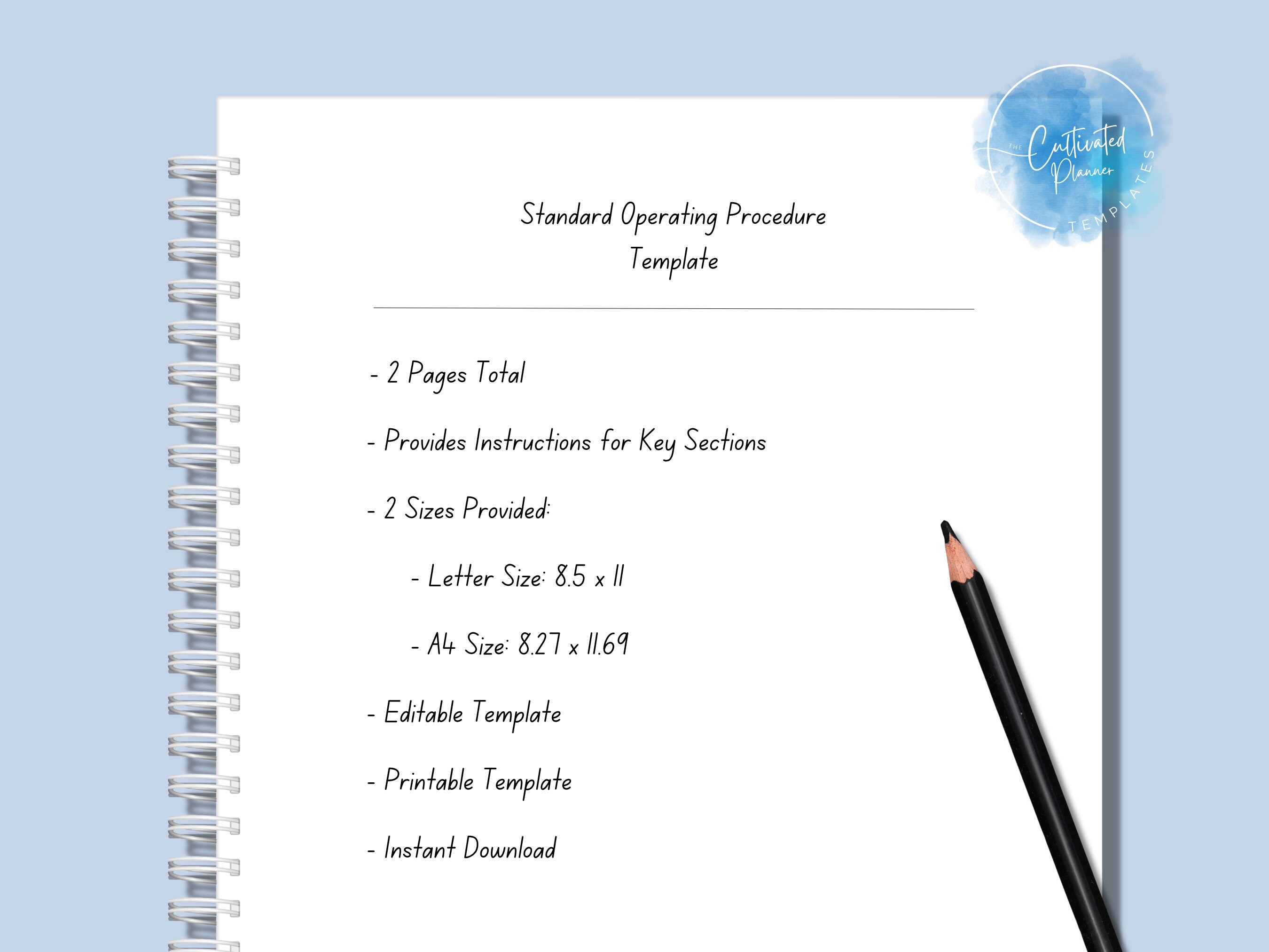 Standard Operating Procedure Template SOP Template MS Word - Etsy Australia