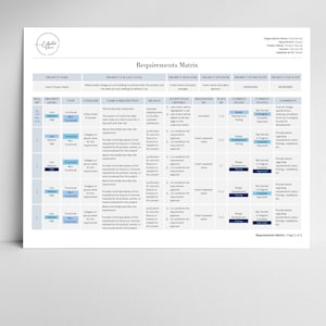 Requirements Matrix Template, Requirements Traceability Matrix Template ...