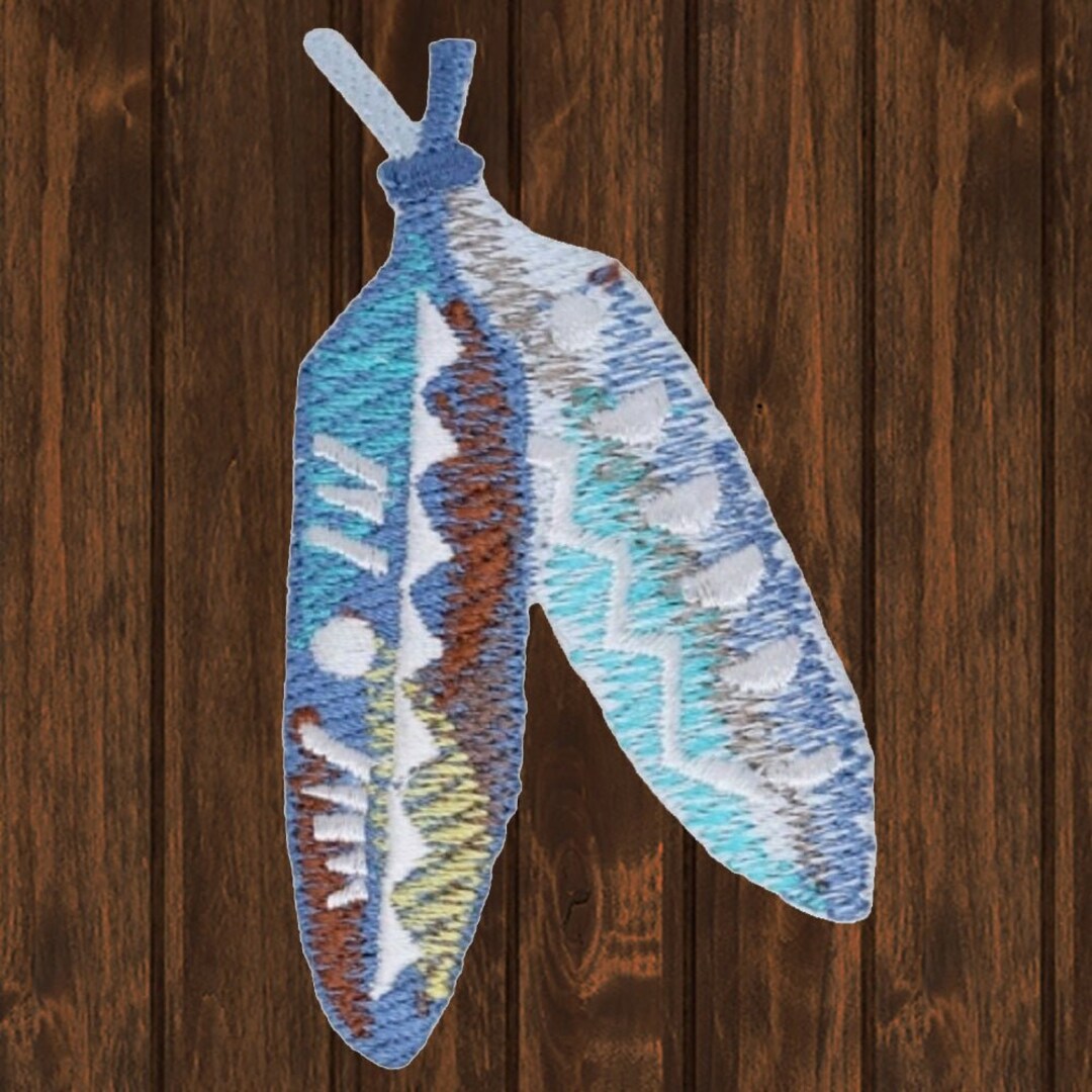 Feathers Applique Patch 2.75" Iron On, Native American Inspired Feather ...
