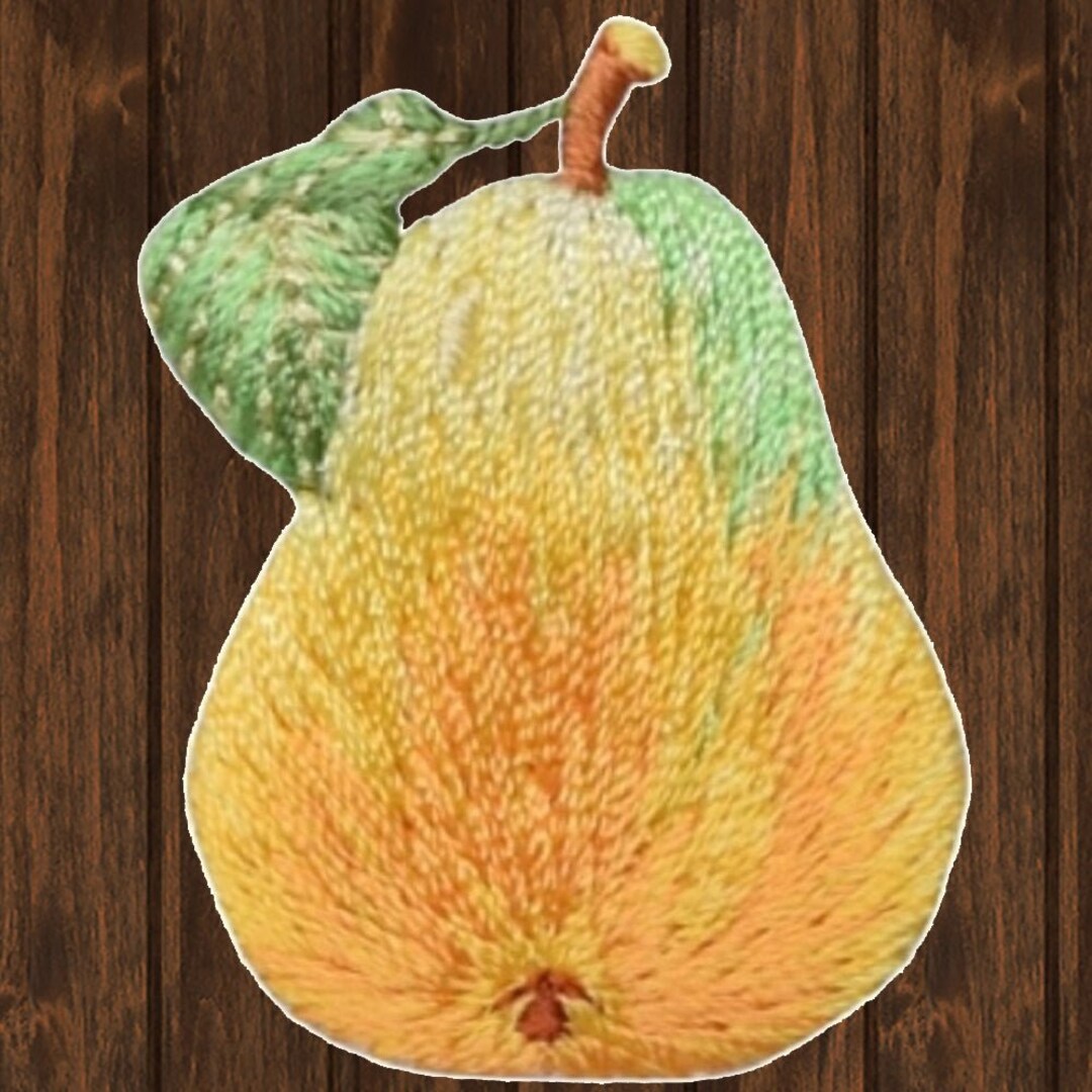 Pear Iron on Patch, Food Fruit Embroidered Applique Badge for Chef ...