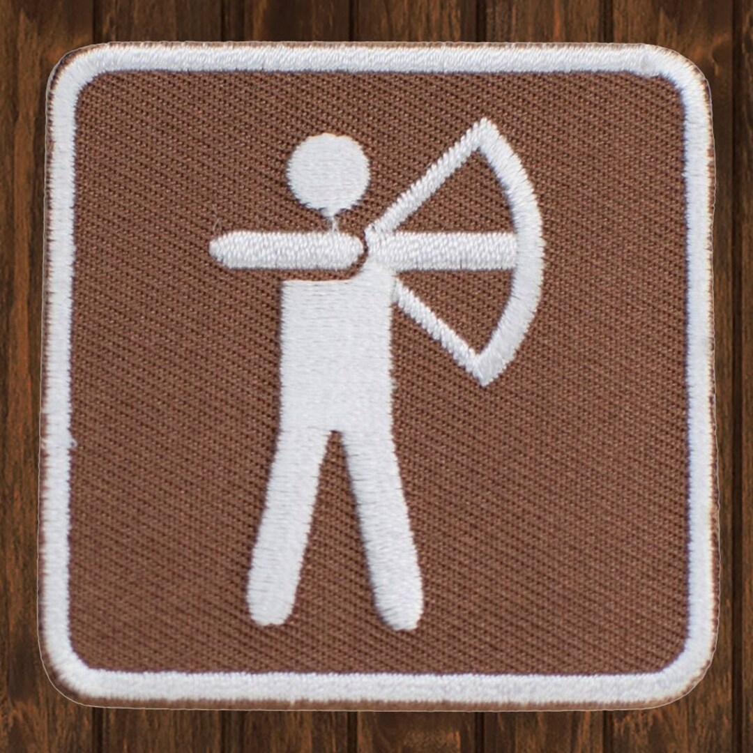 Archery Embroidered Patch 2" Iron on - Park Sign Applique, Recreational ...
