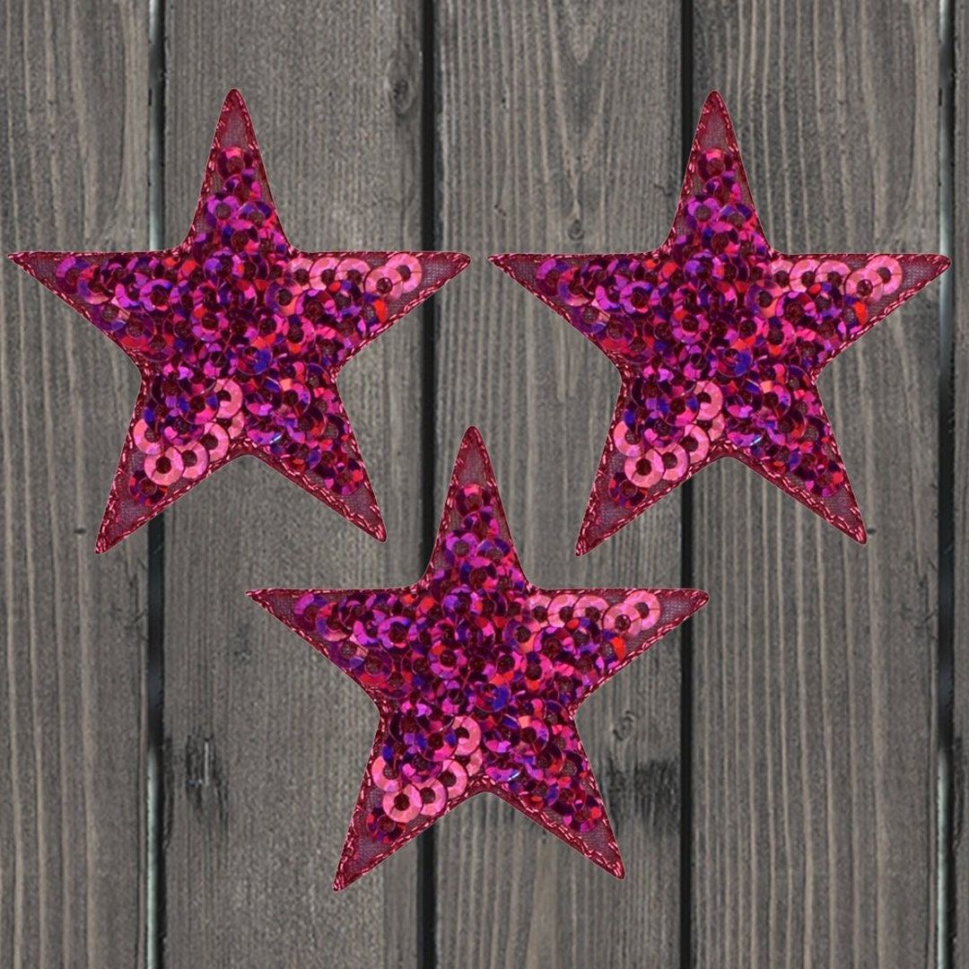 Sequin Star Embroidered Patch 3-pack Iron On - Etsy