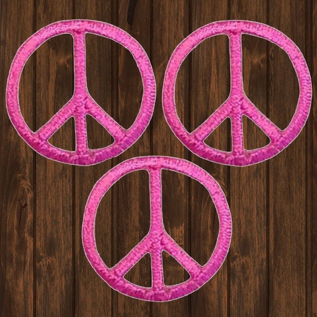 Mini Peace Sign Iron on Patch Set, 3-pack Fuchsia & Hot Pink ...