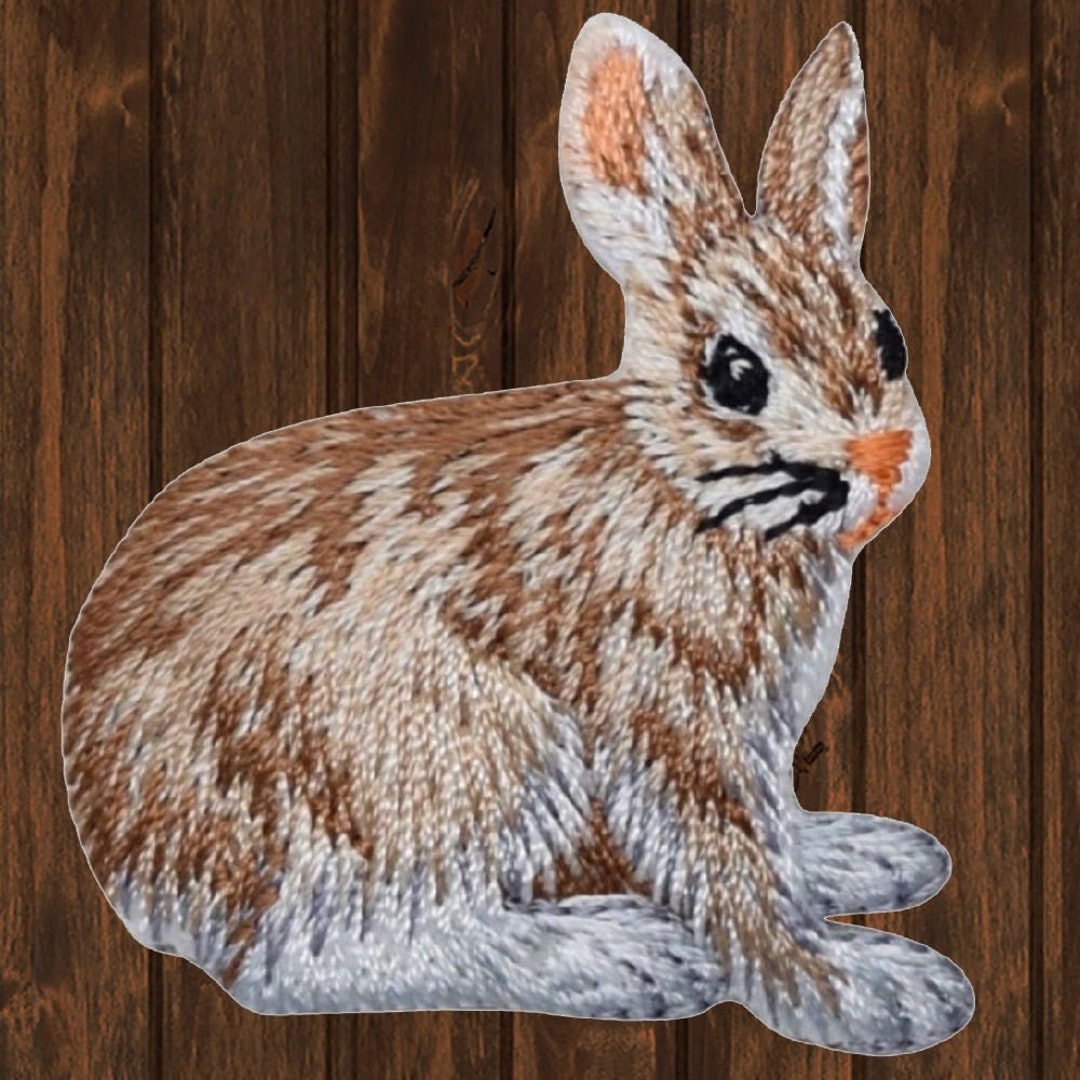 Hare Iron on Patch 1.75", Rabbit Jackrabbit Leveret Applique for Jackets, Bags, Collectible ...