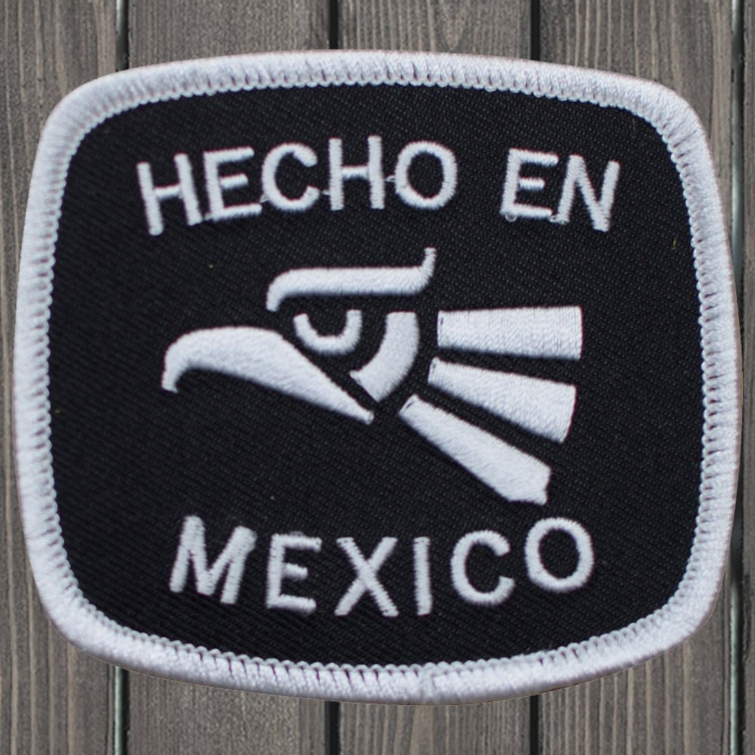 Hecho En Mexico Embroidered Patch, Iron On, Made in Mexico Eagle Badge Applique, 3.125 Inch ...