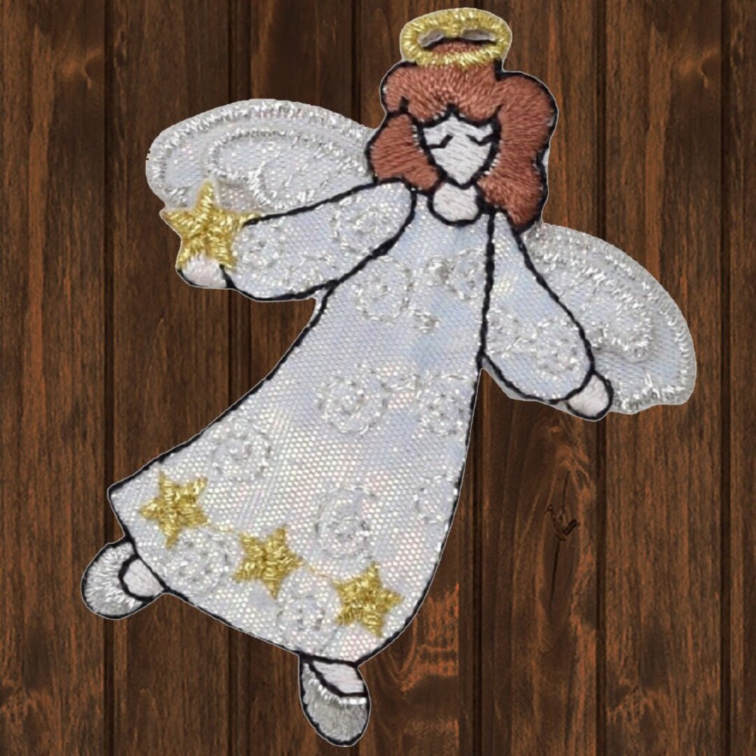 Angel Embroidered Patch, Iron On, Halo Open Arms Applique, Heavenly ...