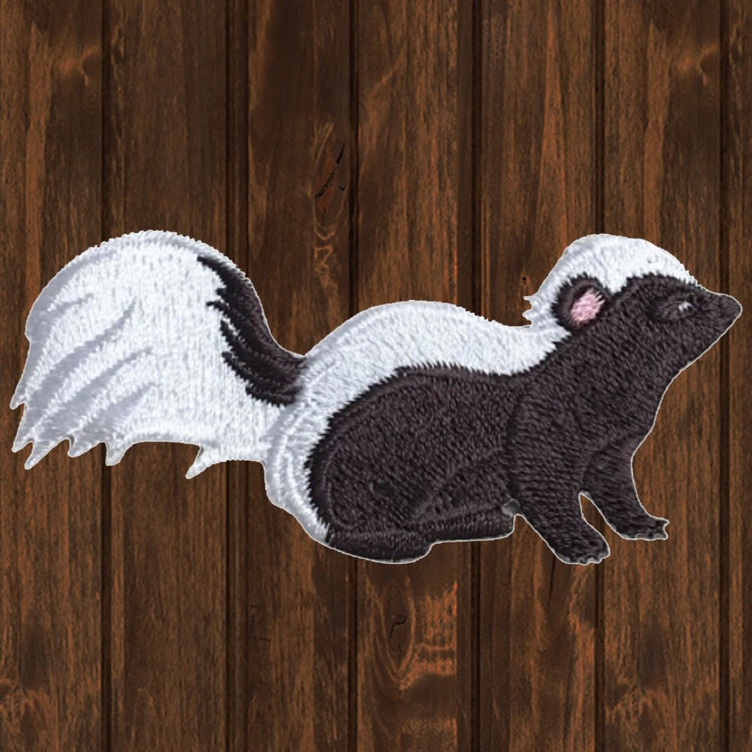 Skunk Embroidered Patch | 3” Iron-on Cute Animal Applique for Jackets ...