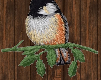 Single Chickadee Bird Embroidered Iron On/sew Patch 5 X 4.5 - Etsy