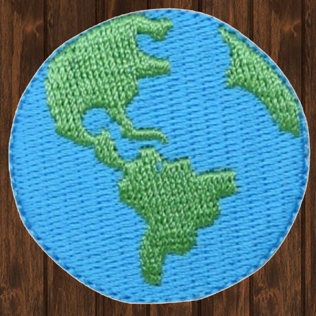 Planet Earth Embroidered Patch — Iron On - Etsy