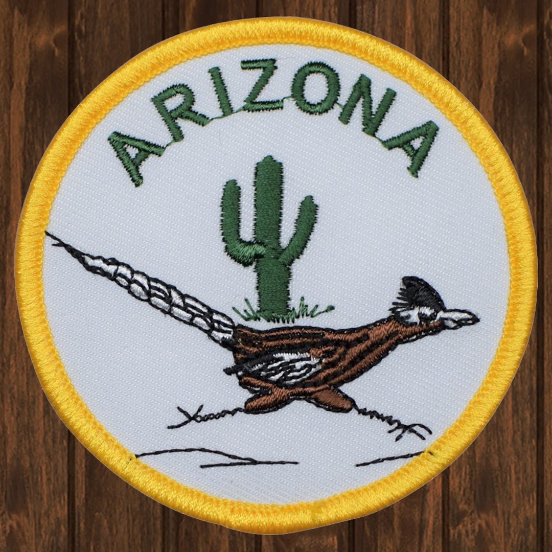 Arizona Map Embroidered Patch, AZ Desert Grand Canyon Route 66 Iron on ...