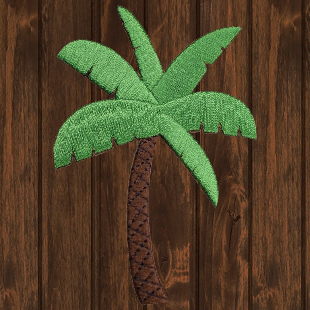 Palm Tree Embroidered Patch, 3.5" Iron on Tropical Applique for Jackets ...