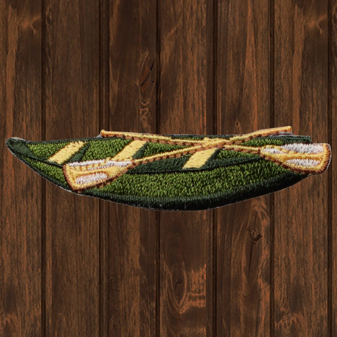 Canoe Embroidered Patch, Iron On, Boat Paddles Oars Applique, Water ...