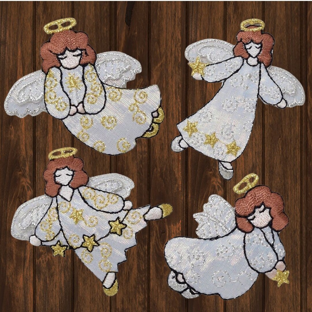 Angel Embroidered Patch — 4-pack — Iron On - Etsy