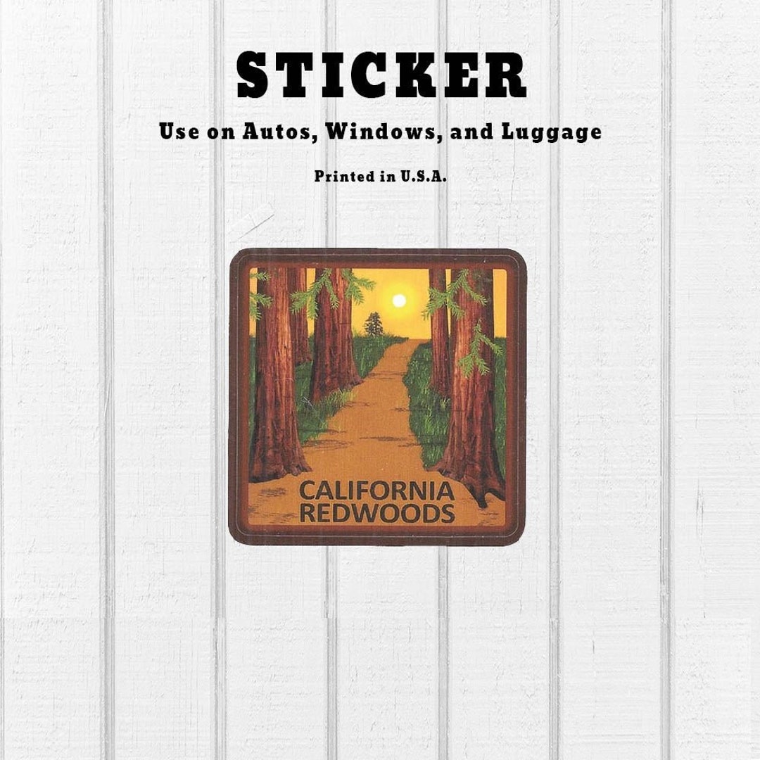 California Redwoods Sticker, Vinyl CA Decal, U.V Protection, Fade ...