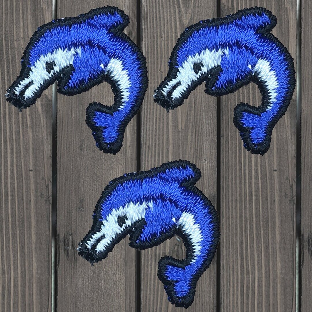 Mini Dolphin Embroidered Patch 3-pack Sew On - Etsy