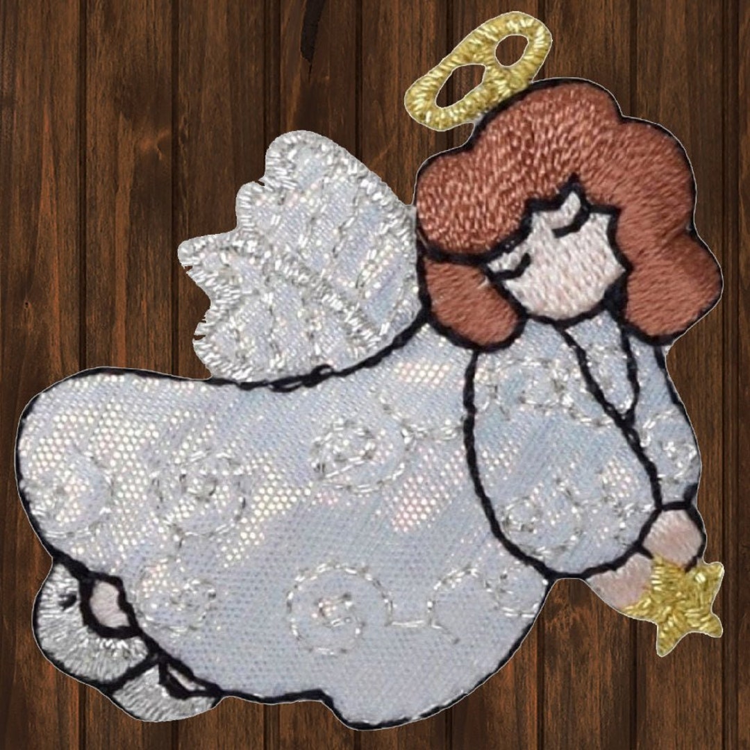 Angel Iron on Patch 2", Flying Praying With Halo Applique for Jackets ...
