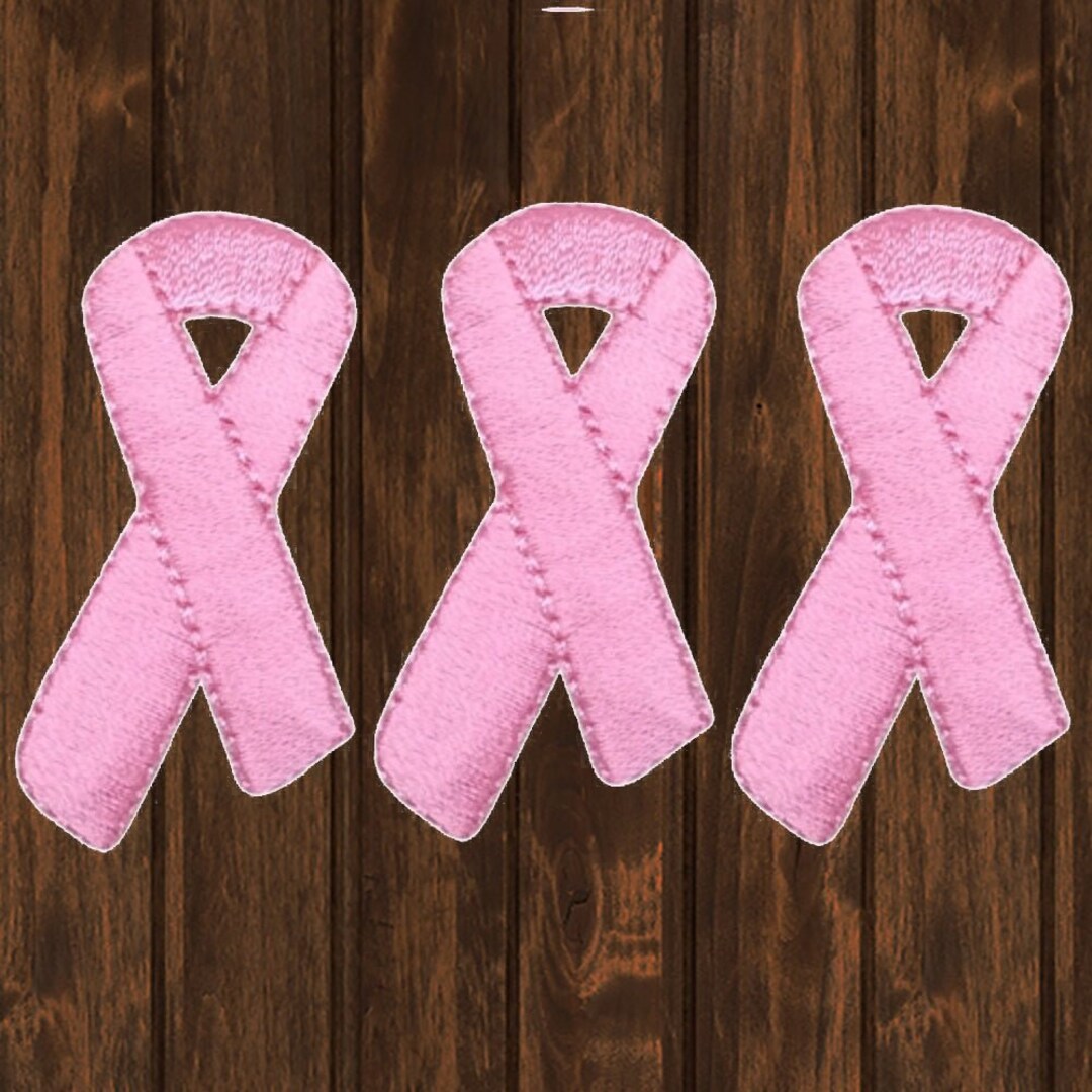 Pink Ribbon Embroidered Patch — 3-pack — Iron On - Etsy