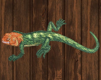 Green Gecko Lizard Embroidered Iron / Sew on Patch Clothes Shirt Jeans ...