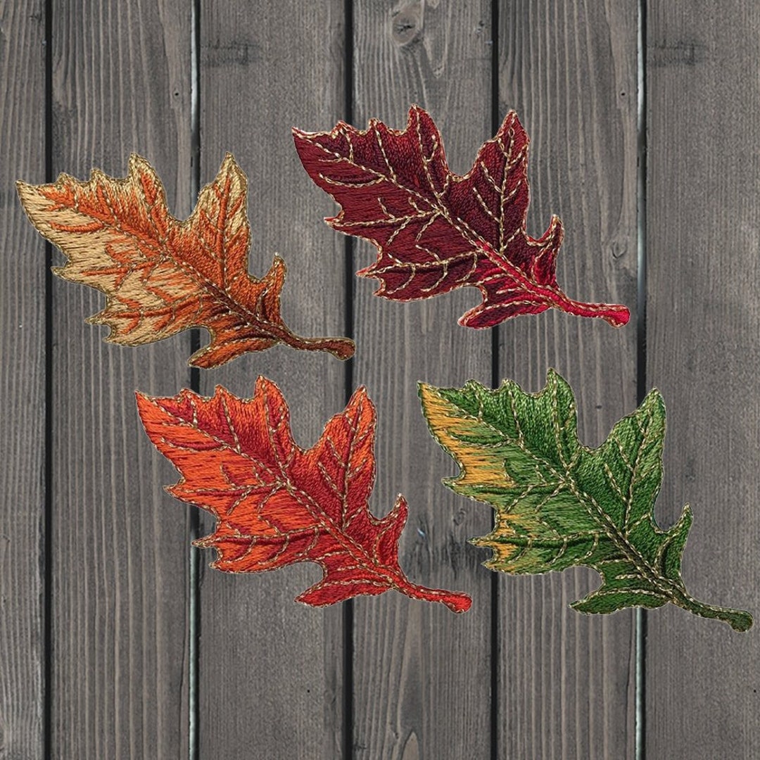 Oak Leaf Embroidered Patch 4-pack Iron On - Etsy