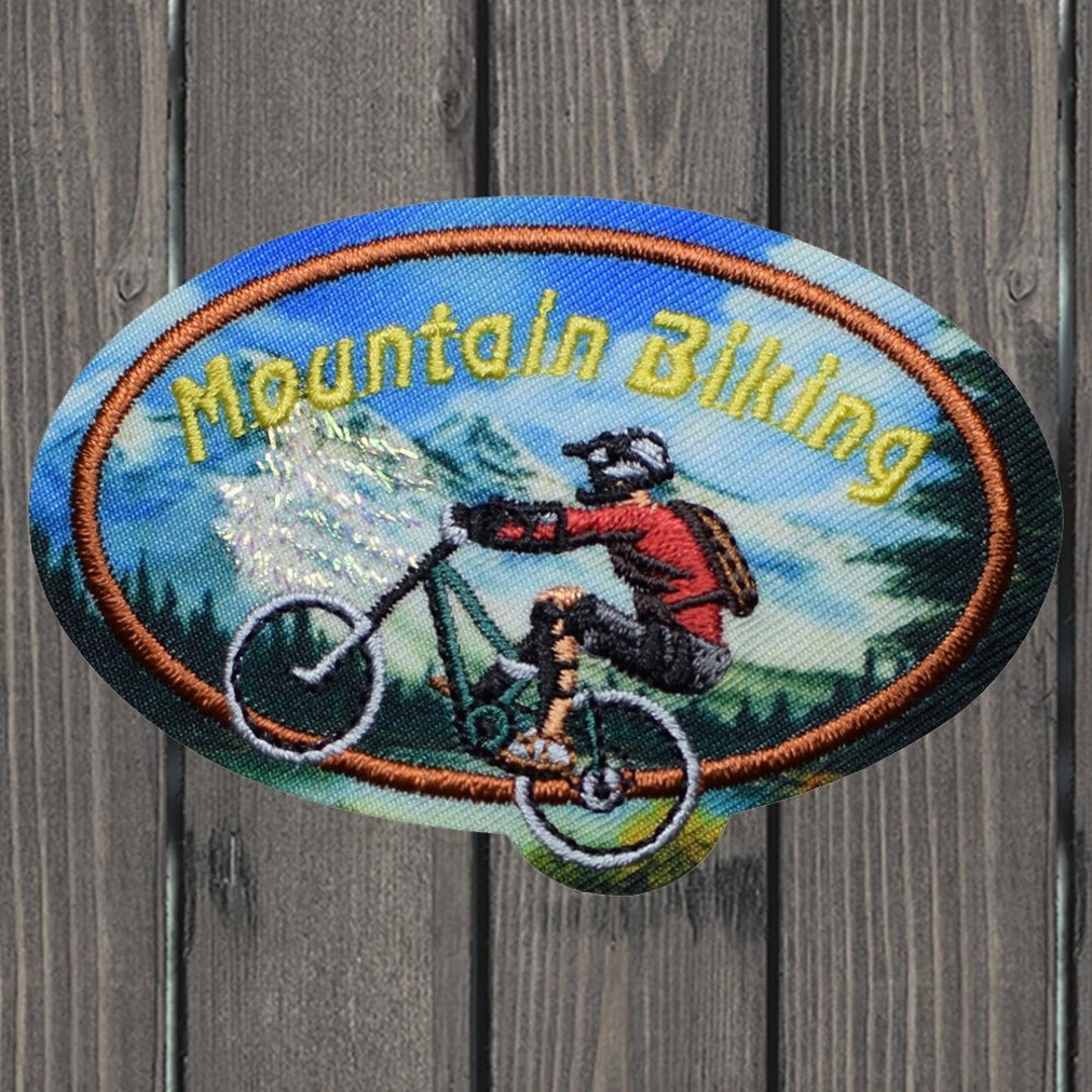 Mountain Biking Embroidered Patch — Iron On - Etsy