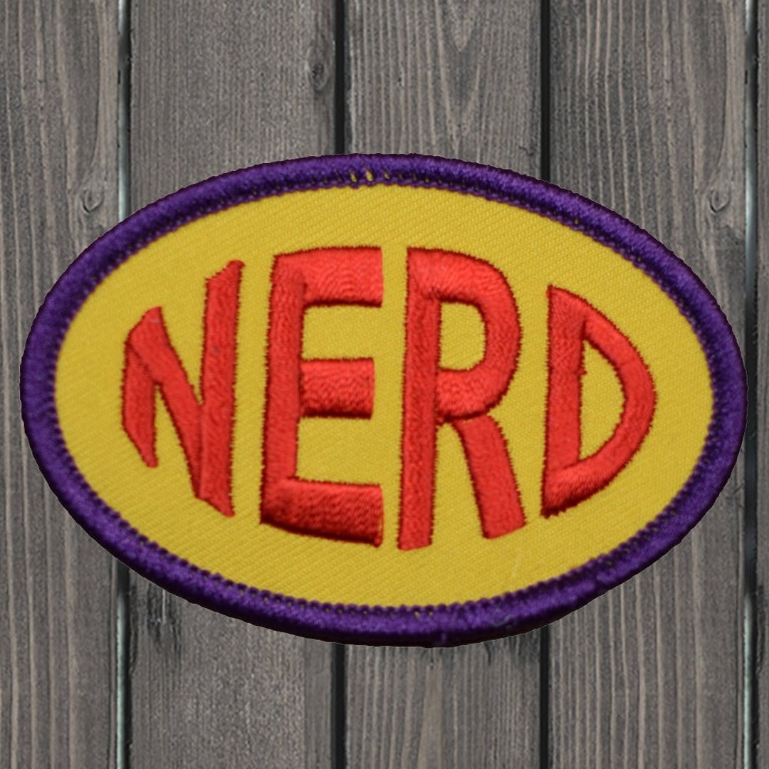 Nerd Iron on Patch, Geek Brainiac Techie Programmer Badge 3" Applique ...