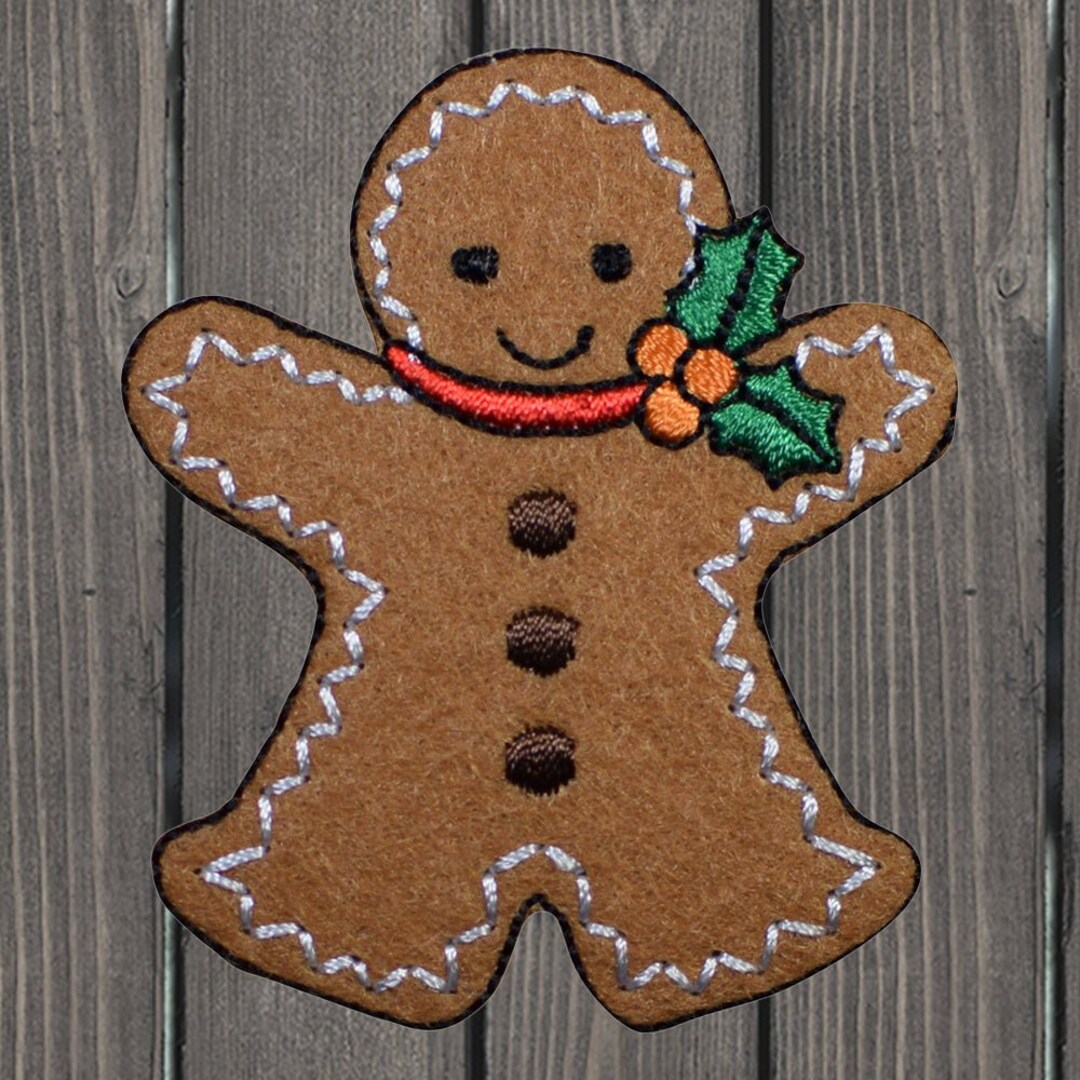 Gingerbread Man Embroidered Christmas Patch, 2.5 Iron On - Etsy