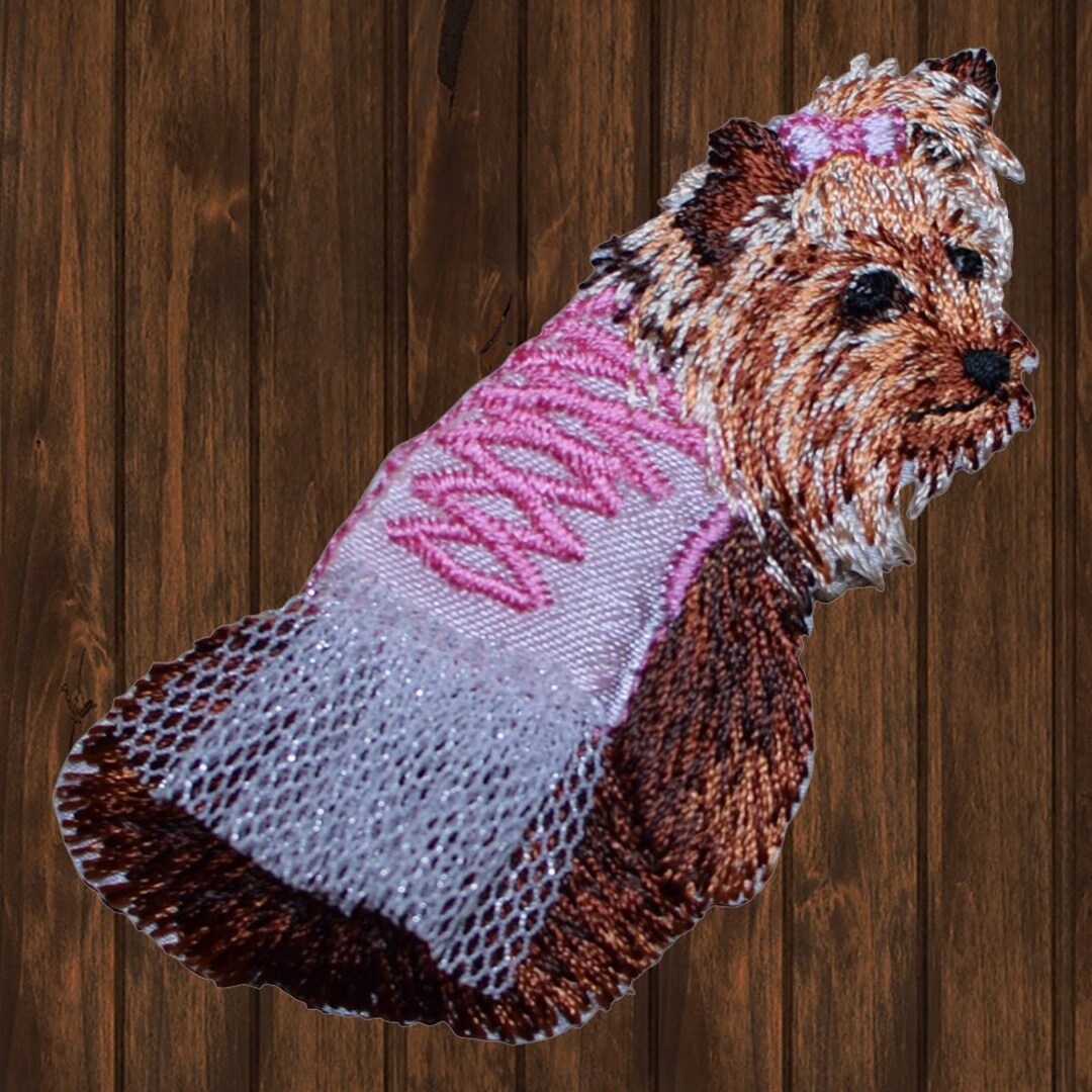 Yorkie Embroidered Patch Iron On - Etsy