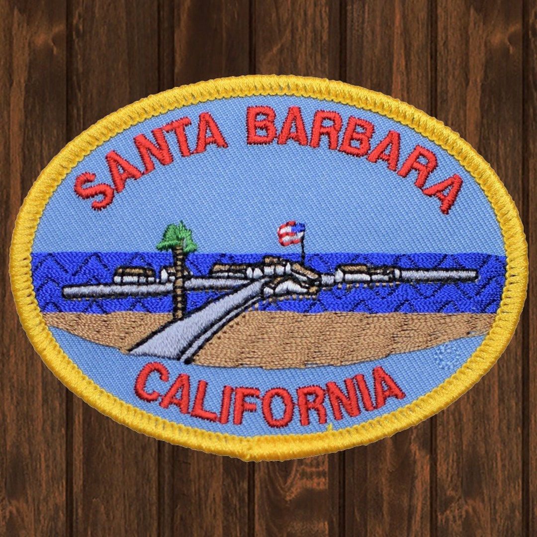 Santa Barbara Patch, Iron on California Beach Pier Applique, Travel ...