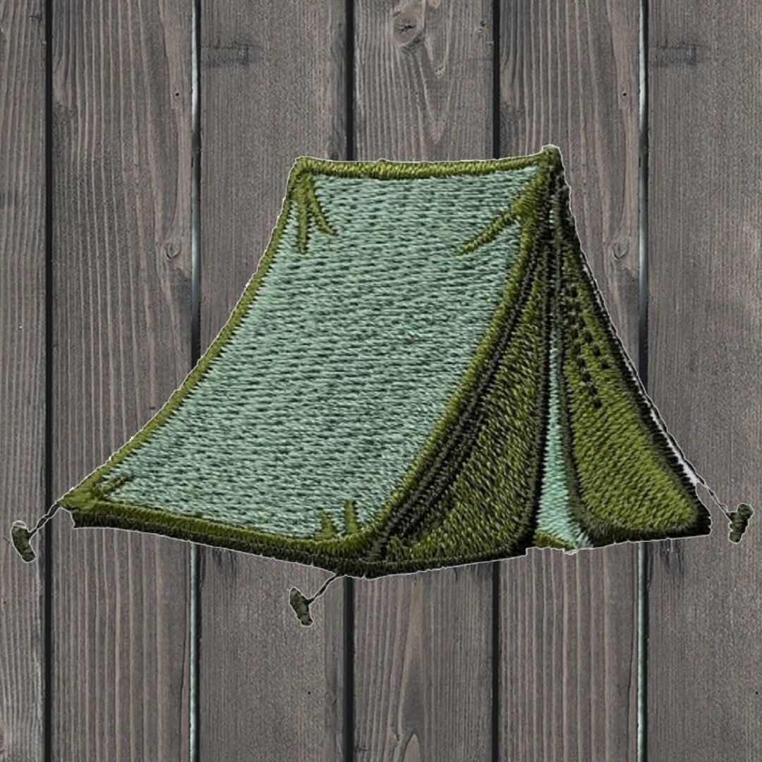 Tent Embroidered Patch, 2.75" Iron On, Camping Applique, Outdoor Hiking ...