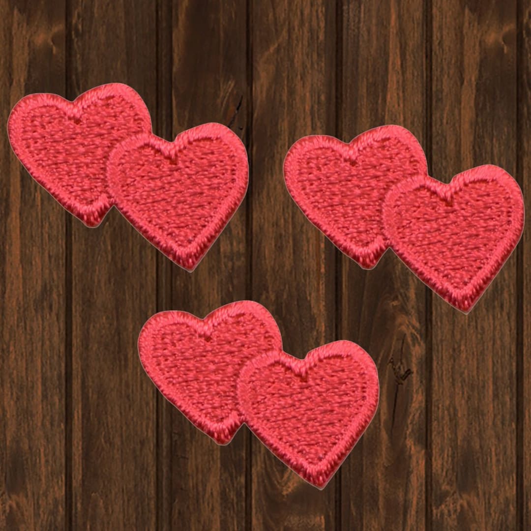 Mini Red Heart Iron on Patch 3 Pack, 1" Embroidered Love Applique for ...