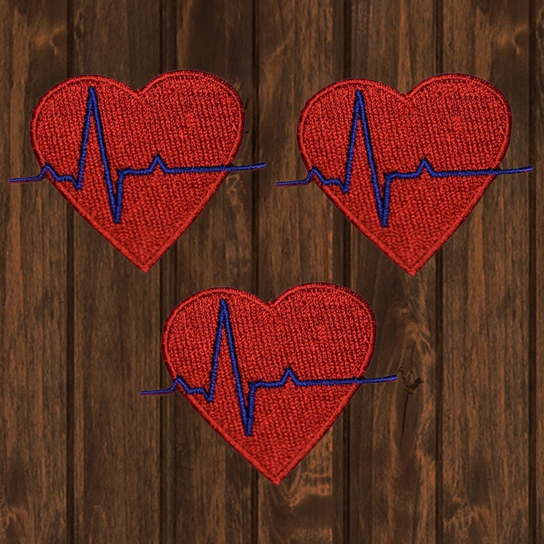 Electrocardiogram EKG Embroidered Patch 3-pack Iron On - Etsy