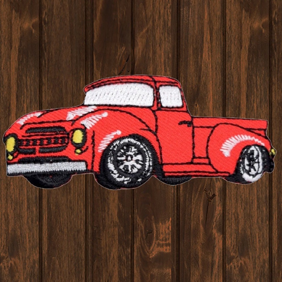 Red Hot Rod Truck Embroidered Patch — Iron On - Etsy