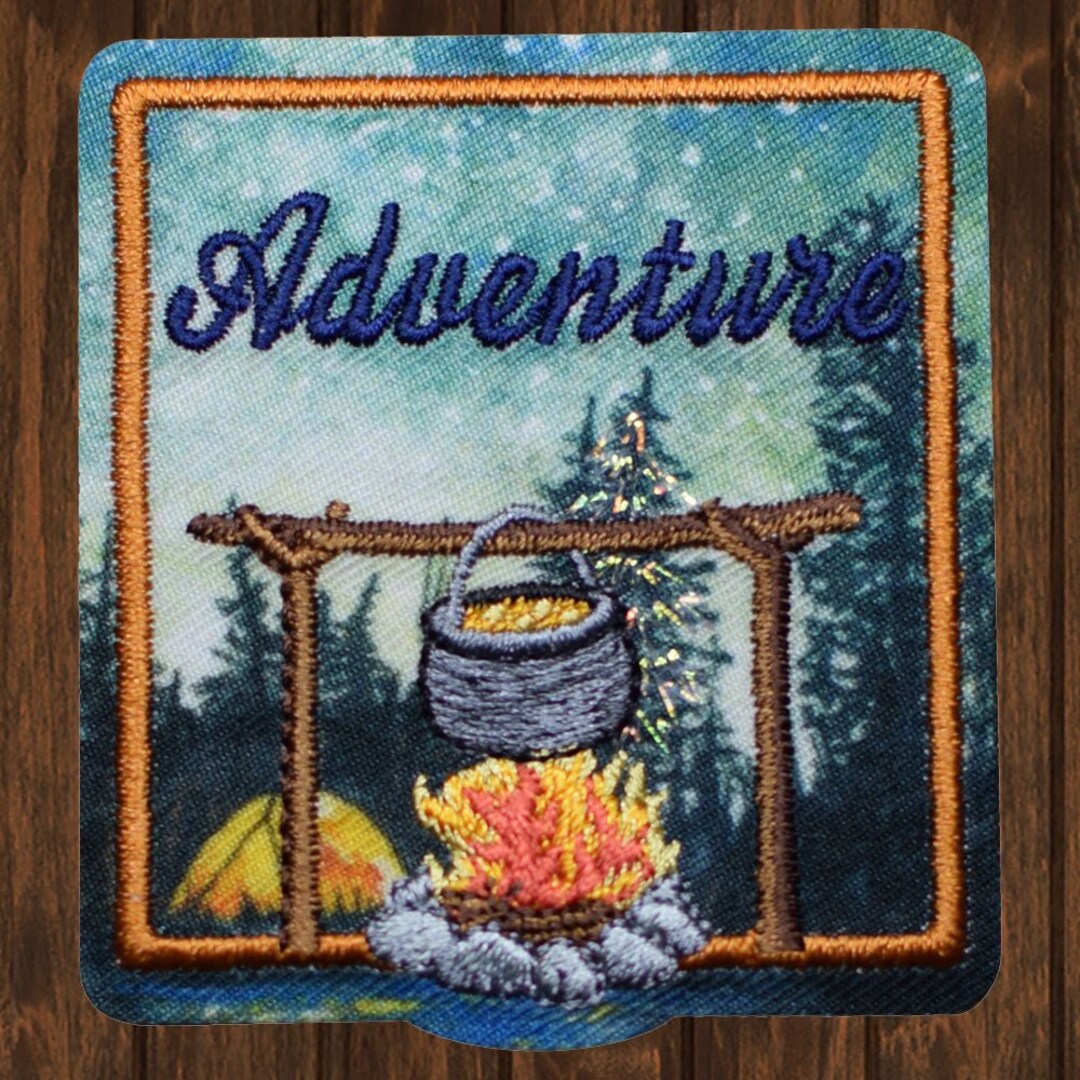 Adventure Embroidered Patch 2.25" Iron On, Camping Hiking Nature Badge ...