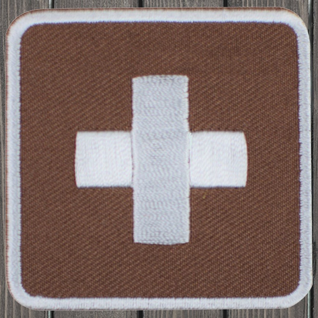 First Aid Iron on Patch, 2" Embroidered Red White Medical Cross ...