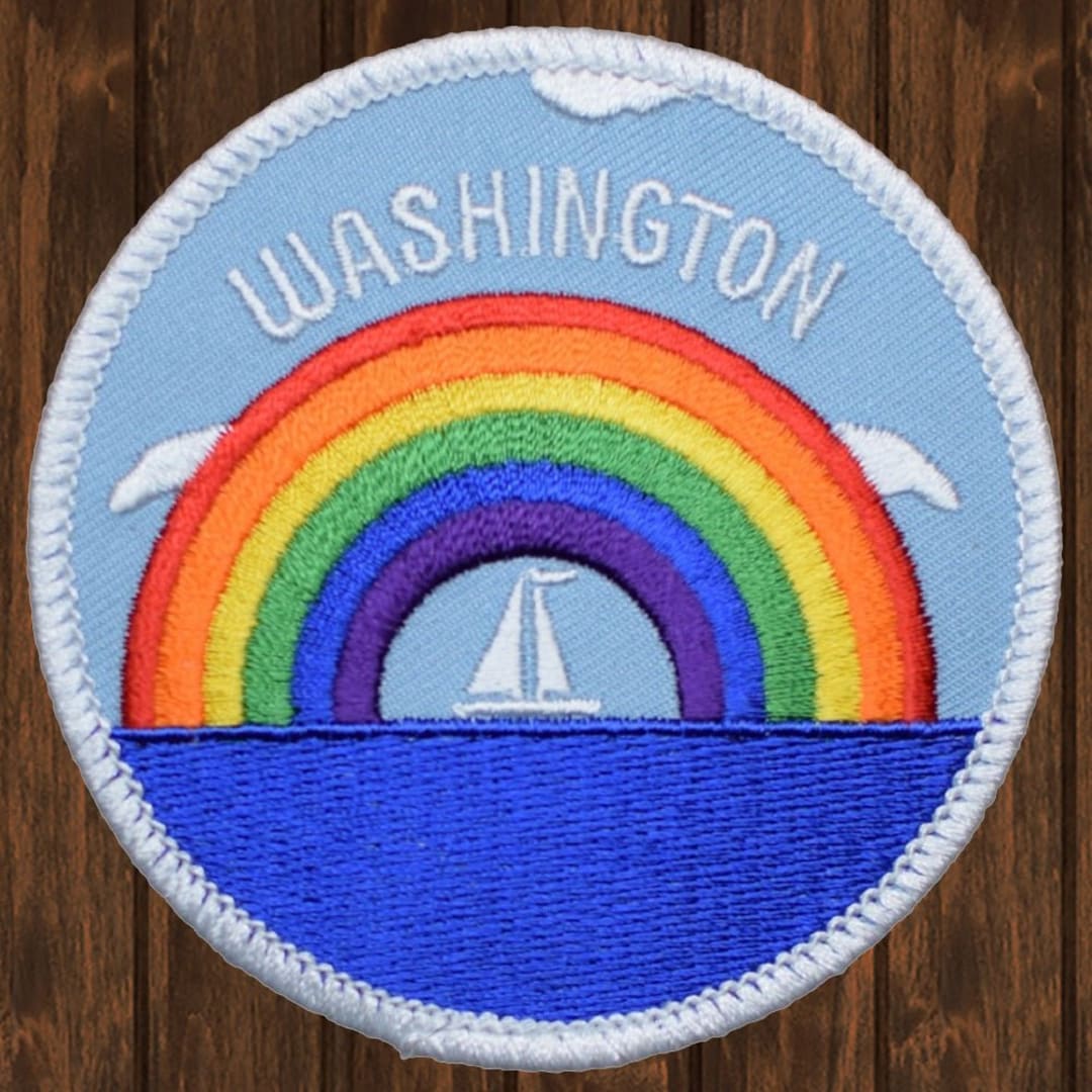 Washington State Sailboat Patch, Rainbow, Seattle, Tacoma, PNW Travel ...