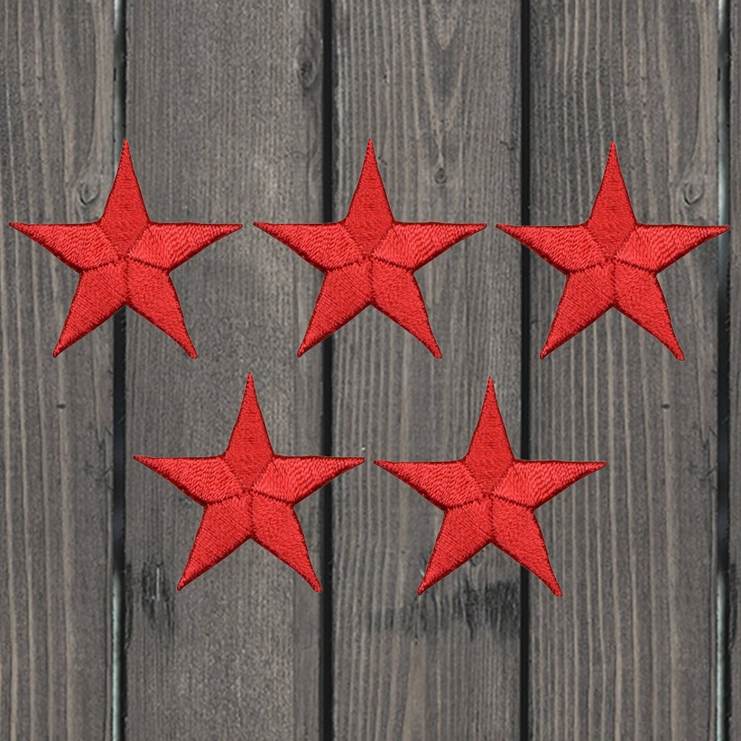 Red Star Embroidered Patch, 5-pack Iron on Stars, Martial Arts ...