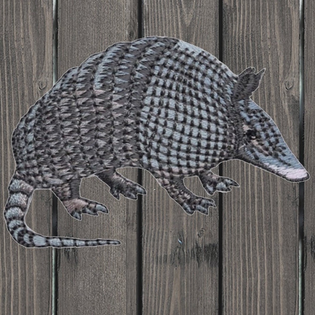 Armadillo Iron on Embroidered Patch, Facing Right Animal Badge 2.5 ...